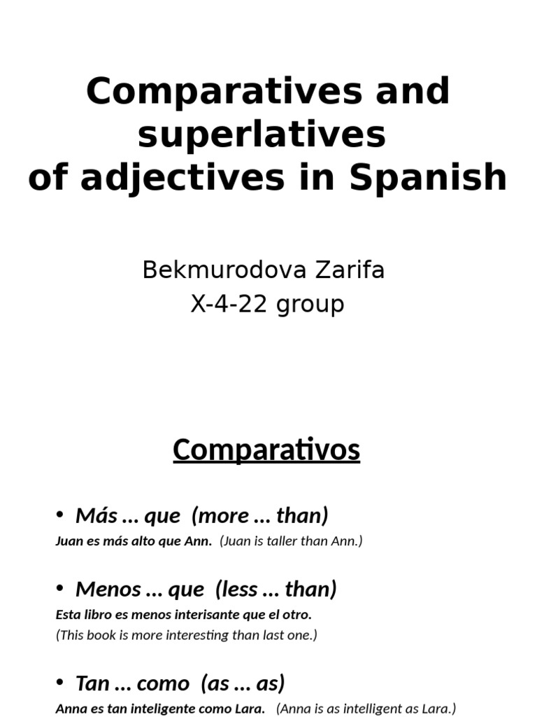 Comparatives and superlatives in Spanish | PDF