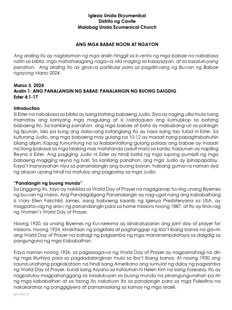 Women's Month Lessons | PDF