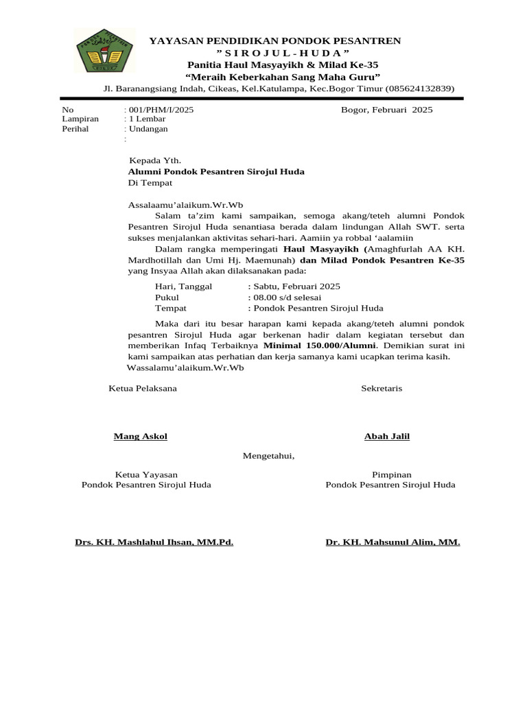 Undangan Haul 2025 | PDF