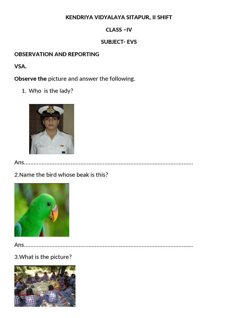 Class IV Evs Annual 2017 18 | PDF