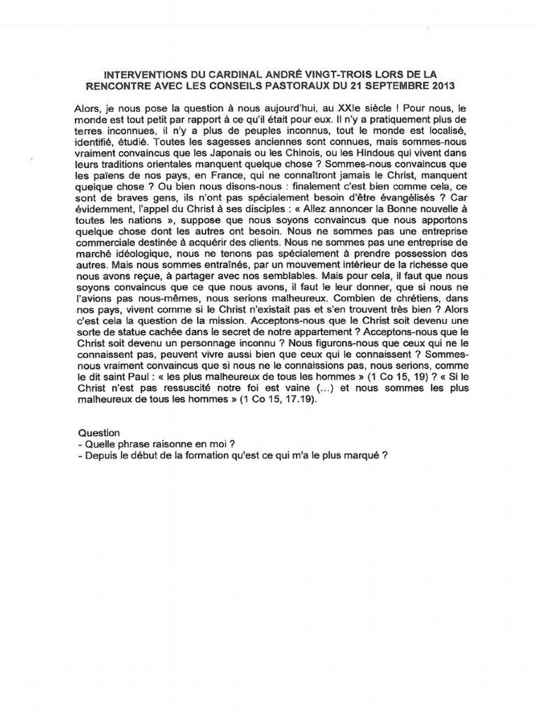 Intervention André 23 sur la mission | PDF