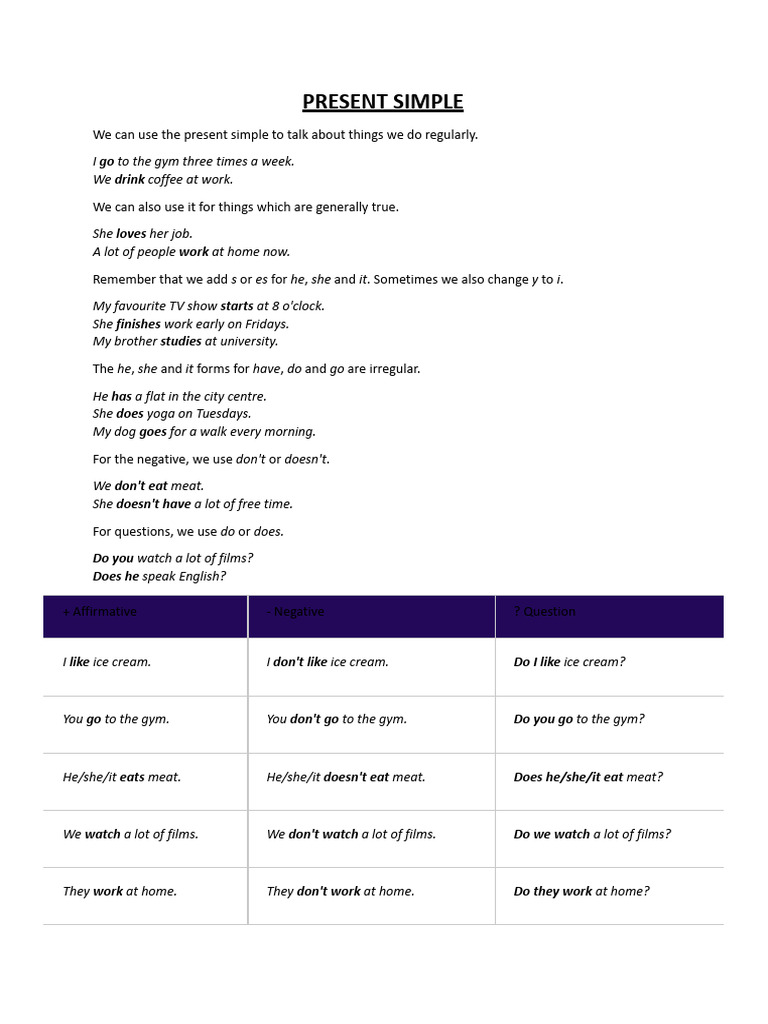 Present Simple, Continous, Stative Verbs | PDF | Thought | Feeling