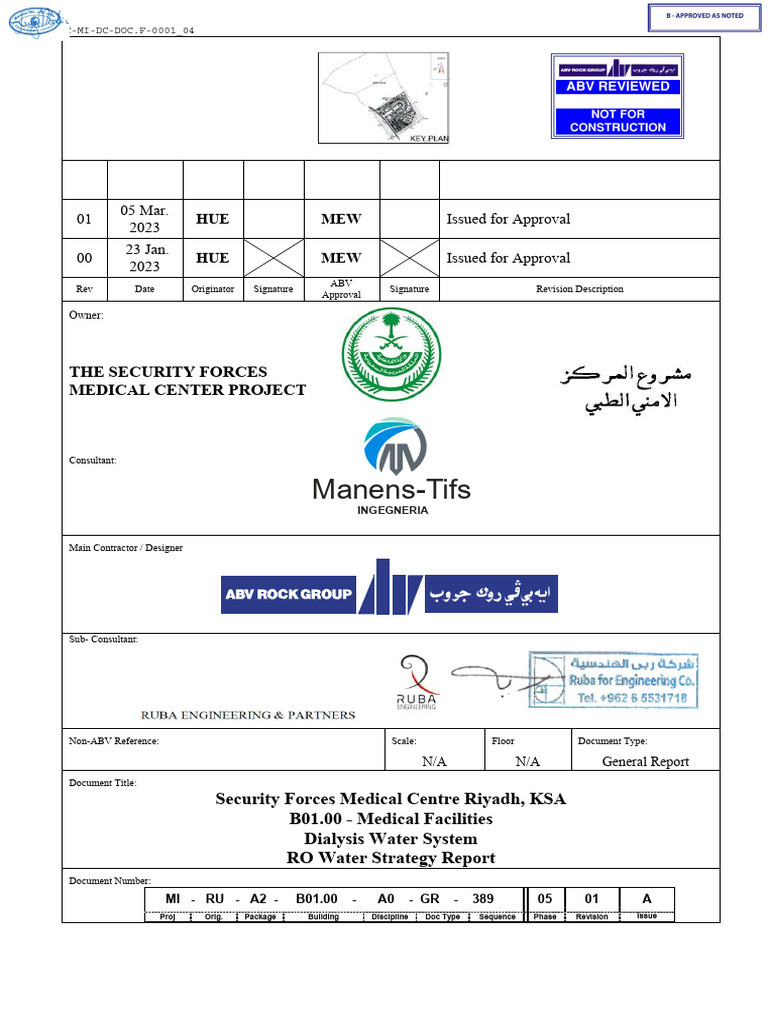 D - PkA - Submittals - MI RU A2 B01.00 A0 GR 389 05 01 - B | PDF | Hemodialysis | Disinfectant