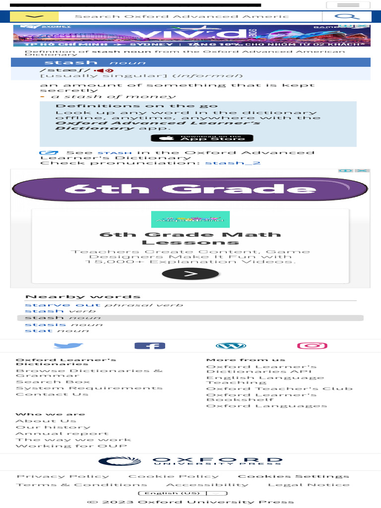 Stash - 2 Noun - Definition, Pictures, Pronunciation and Usage Notes ...