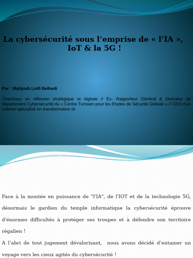 Cybersecurité Sous L'emprise de l'IA, IoT Et 5 G ! | PDF | Cryptage ...