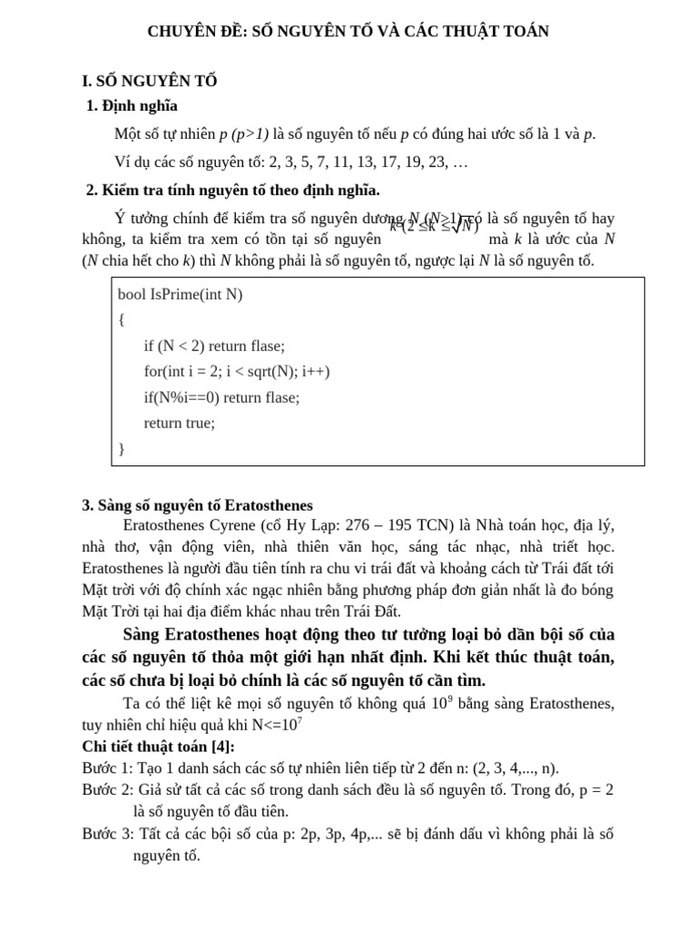 CHUYÊN ĐỀ SNT - LT | PDF