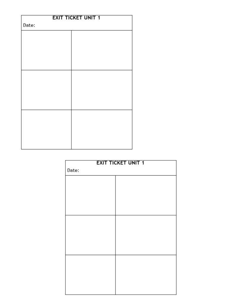 Exit Ticket U1 | PDF