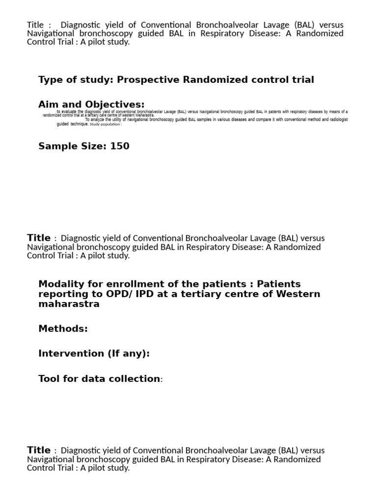Navigational vs. Conventional BAL Study | PDF