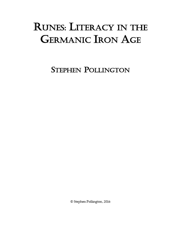 Runes and Literacy in Iron Age Germany | PDF | Germanic Peoples ...