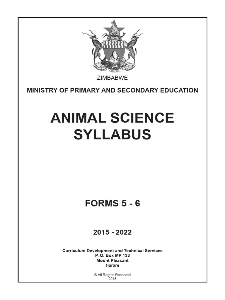 Animal Science Syllabus for Forms 5-6 | PDF | Reproduction | Cell (Biology)