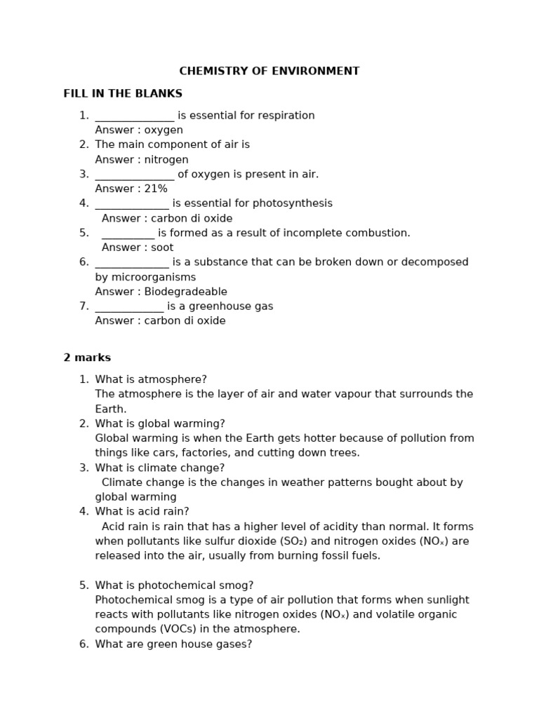 Grade 10 Chemistry of Our Environment | PDF | Exhaust Gas | Combustion