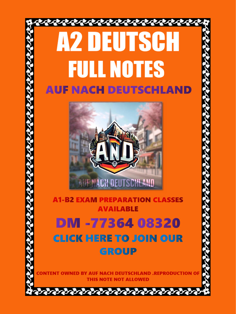 A2 German Handwritten Full Notes. Auf. Nach. Deuyschland | PDF