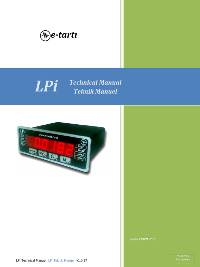 LPi_TARTI_CIHAZI_TechnicalManual_TR_EN | PDF