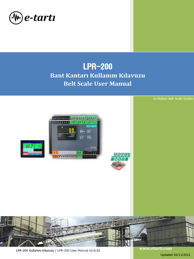 LPR200 BANT KANTARI UserManual TR EN | PDF