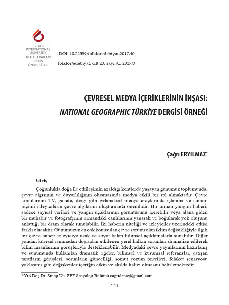 Evresel Medya Er Kler N N N Asi National Geographic T RK Ye Derg S Rne ...