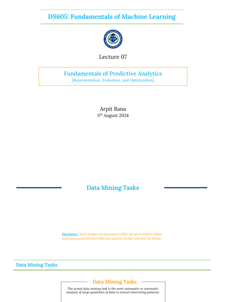 Lecture 7 | PDF | Machine Learning | Predictive Analytics