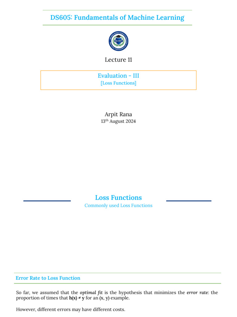 Lecture 11 | PDF | Mean Squared Error | Regression Analysis