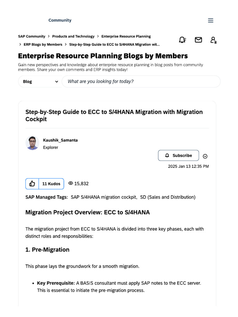 Migration Steps ECC To HANA Blog | PDF
