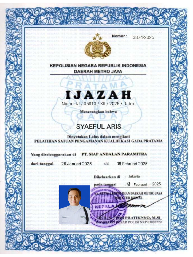 Ijazah Gada Pratama | PDF