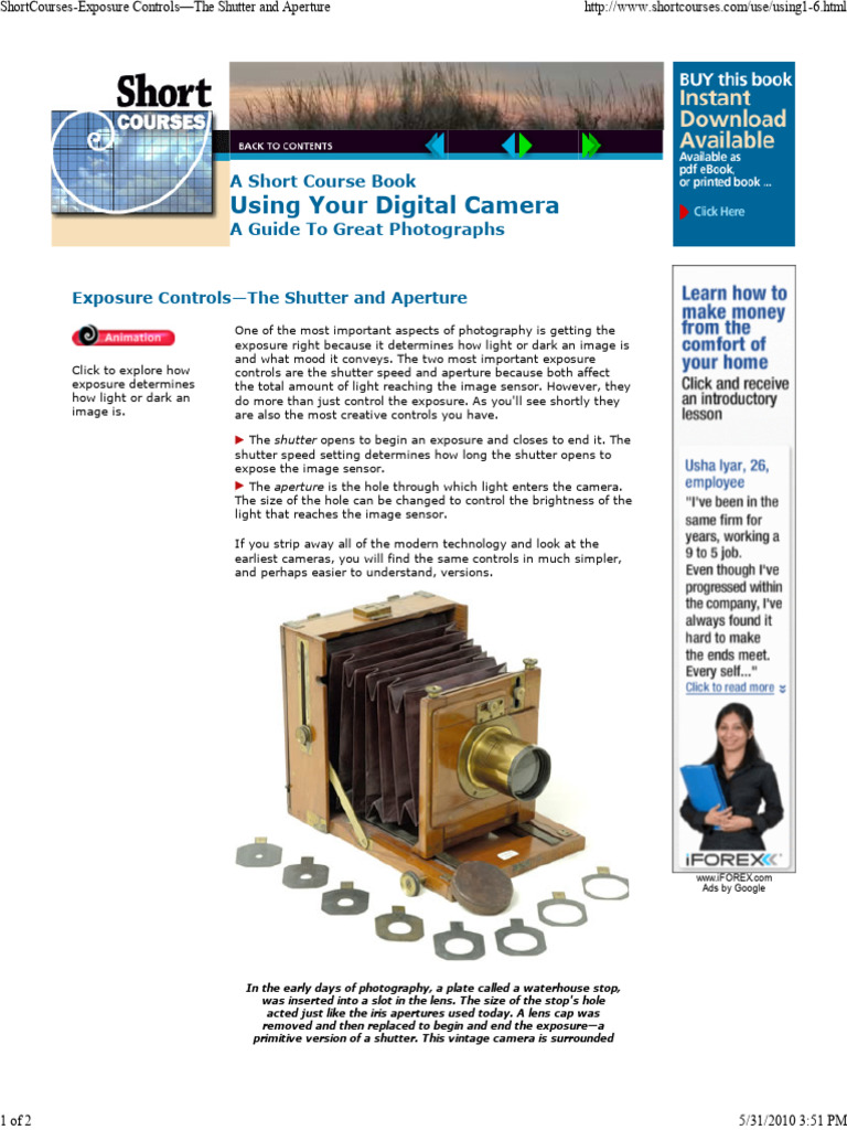 007 ShortCourses-Exposure Controls | PDF | Camera | Exposure (Photography)