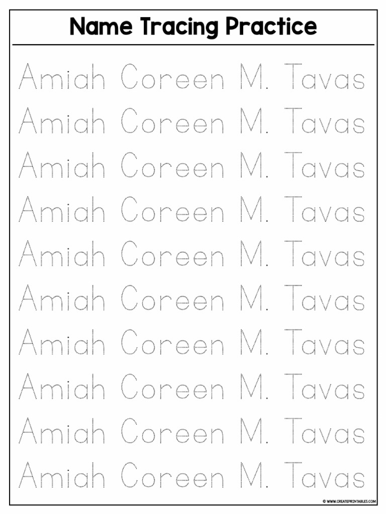 Amiah Tracing Name | PDF