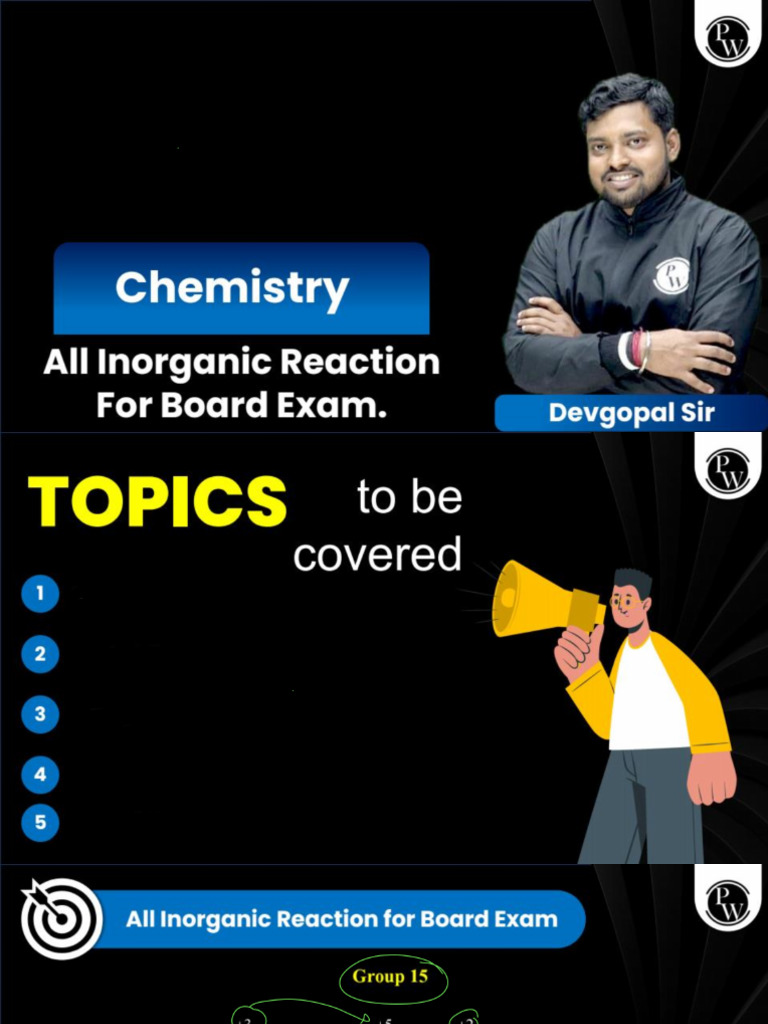 Lec PPT Strategy All Inorganic Reaction For Board Exam Chemistry | PDF