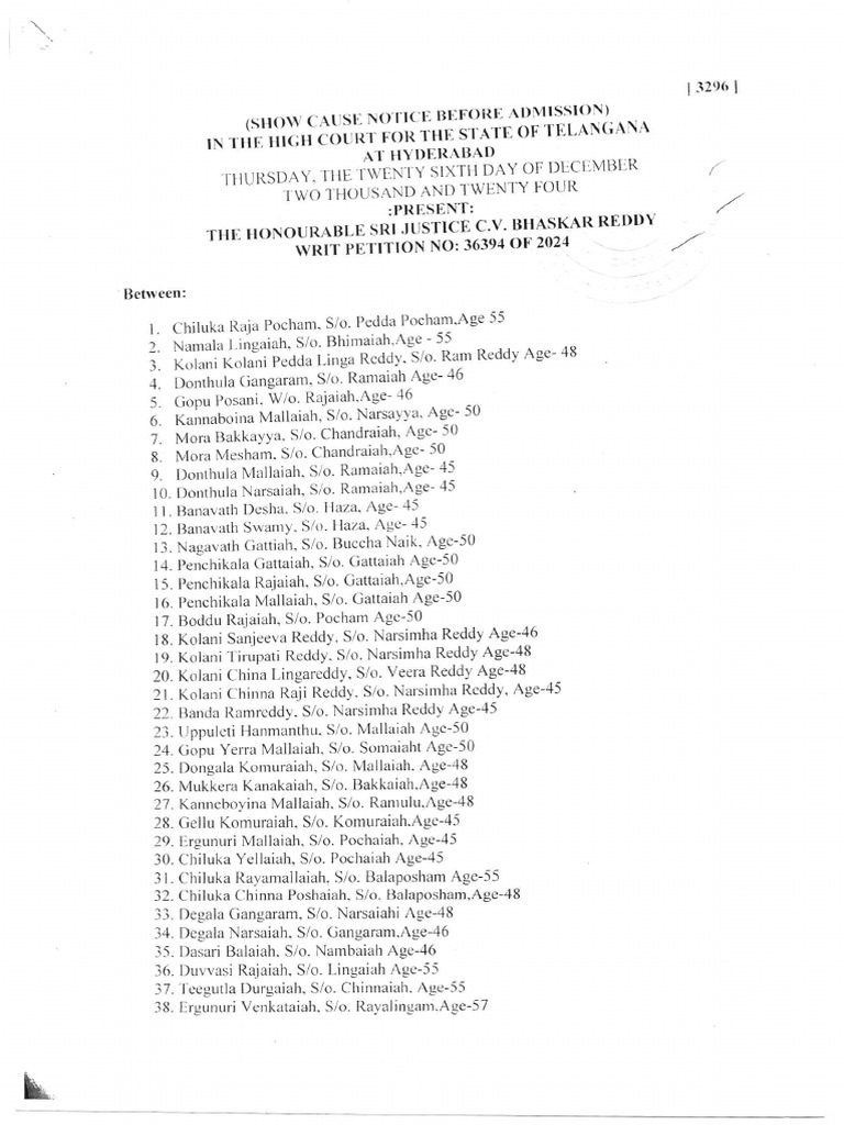 Telangana High Court Writ Petition 36394 | PDF