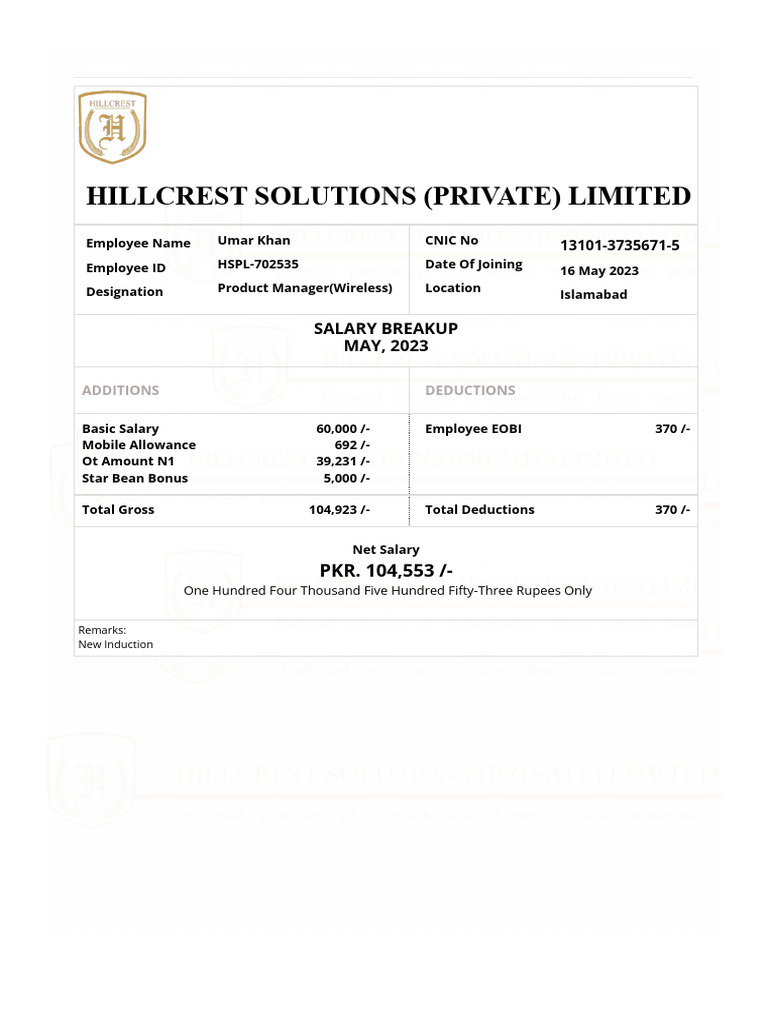 Salary Slip | PDF