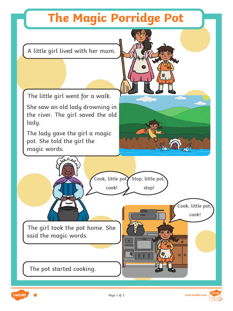 T e 2552018 Ks1 The Magic Porridge Pot Differentiated Reading ...