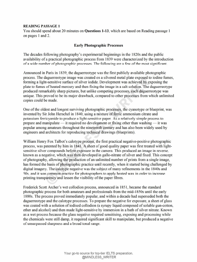 PASSAGE 1 - Early Photographic Processes | PDF