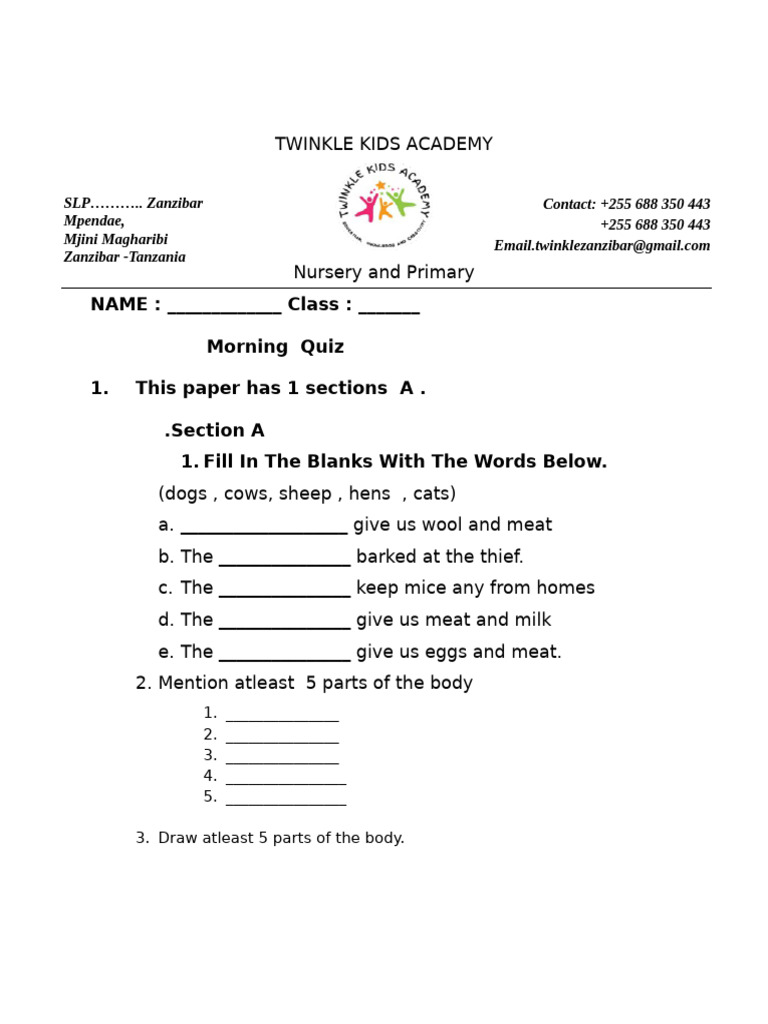 Grade 1 - Environment | PDF