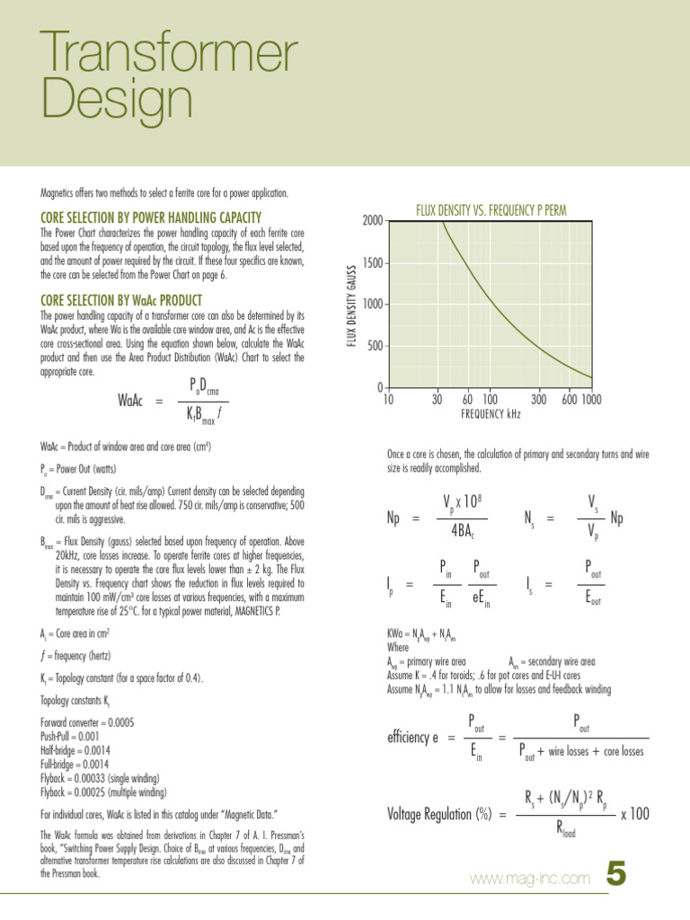 Ferrite Core Selection Guide | PDF | Transformer | Electrical Components