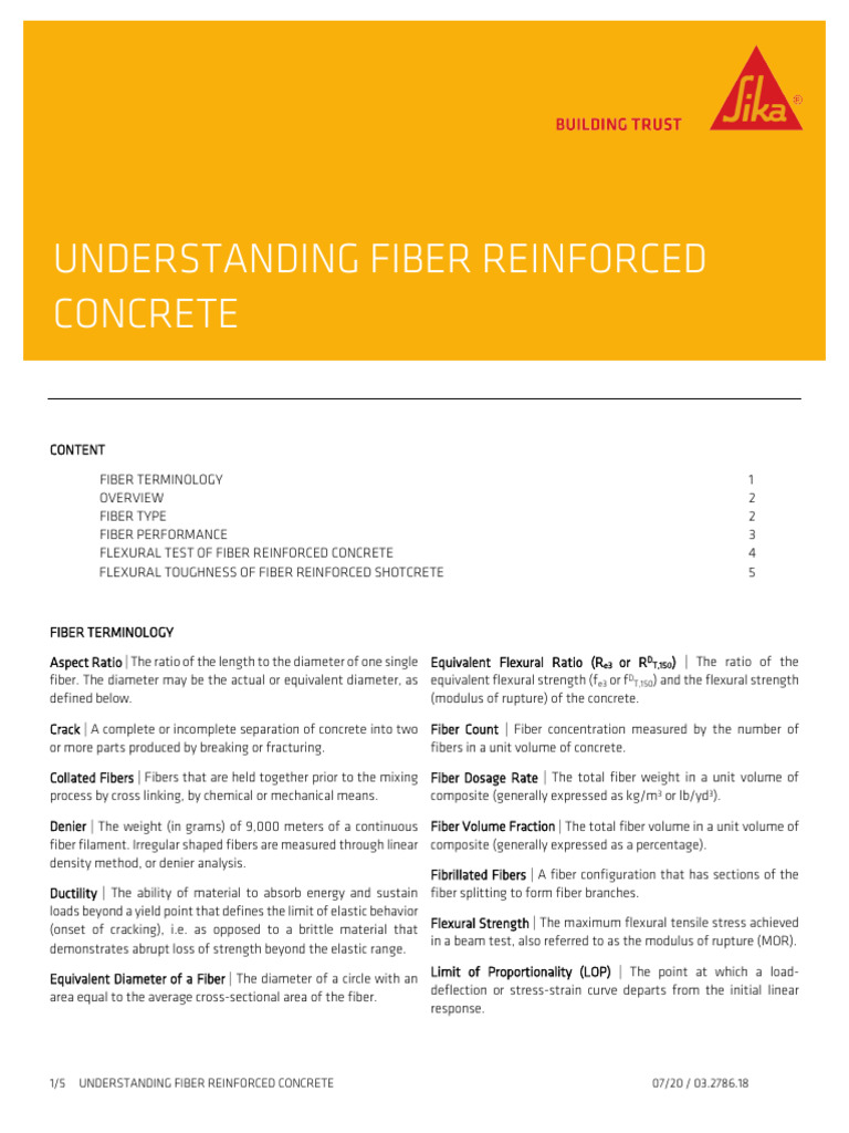 Usa Understanding Fiber Reinforced Concrete | PDF | Fracture | Concrete