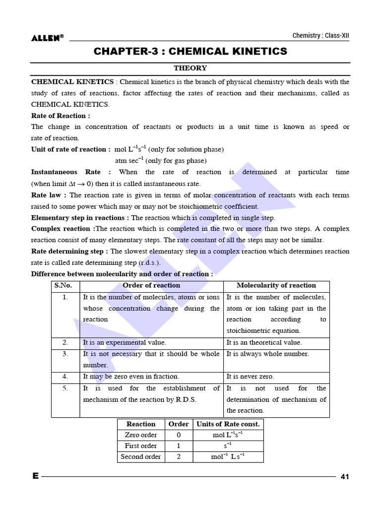 Chem Ch 3 Chemical Kin | PDF | Reaction Rate | Chemical Kinetics