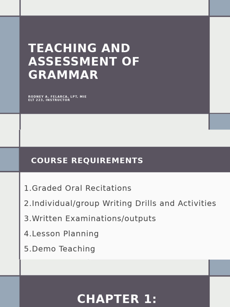 Standards-Based Grammar Teaching Guide | PDF | Word | Grammar