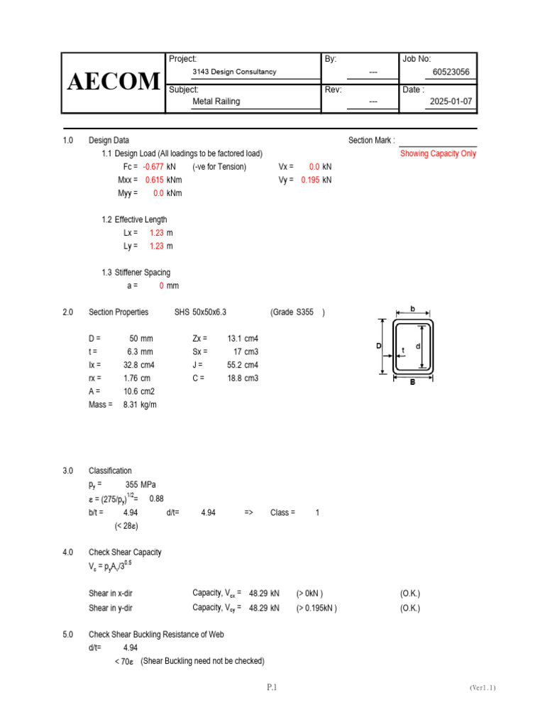 1230mm HR1 Steel Member Check | PDF | Structural Engineering | Civil ...
