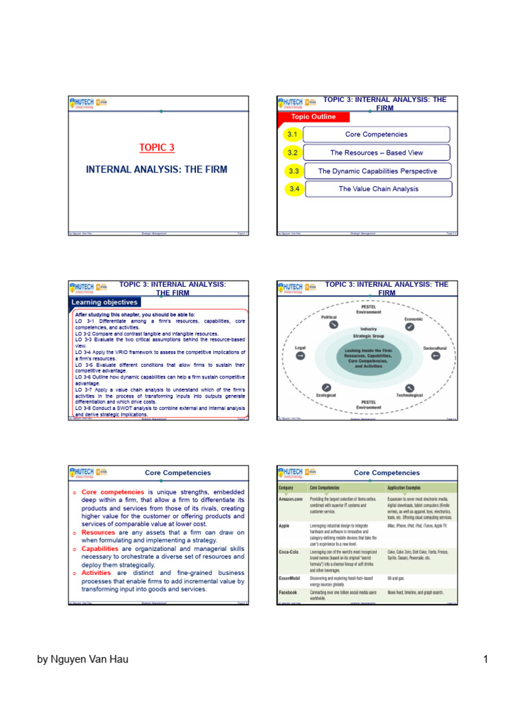 TOPIC3 (C4) - INTERNAL ANALYSIS_THE FIRM | PDF | Strategic Management | Swot Analysis