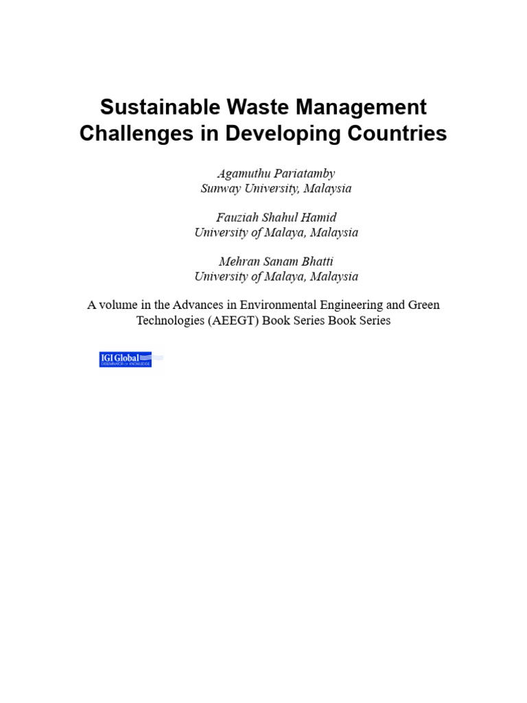 Sustainable Waste Management Challenges in Developing Countries ...