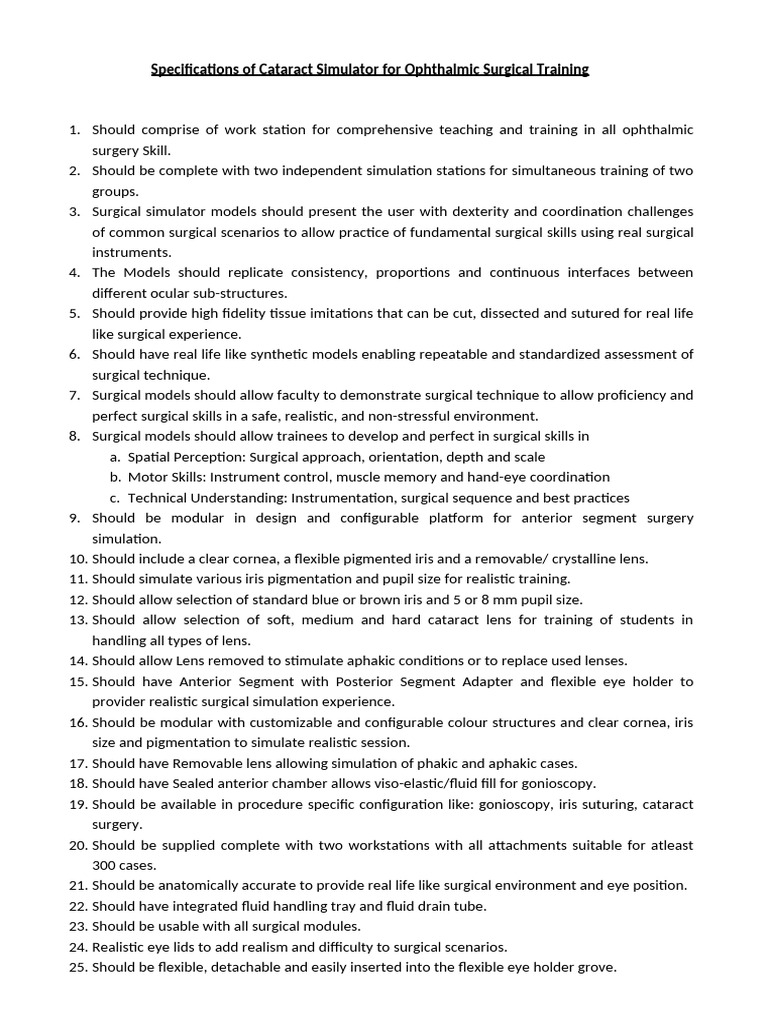 Cataract Simulator For Ophthalmic Surgical Training | PDF | Human Eye ...