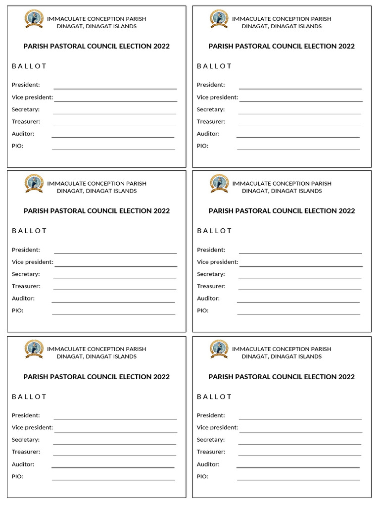 Ppc Election 2022 - Sample Ballot | PDF