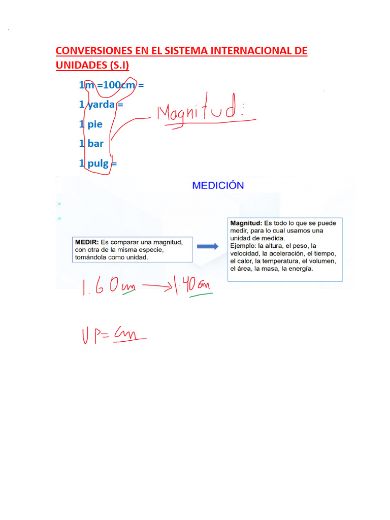 CONVERSIONES EN EL SISTEMA INTERNACIONAL DE UNIDADES | PDF