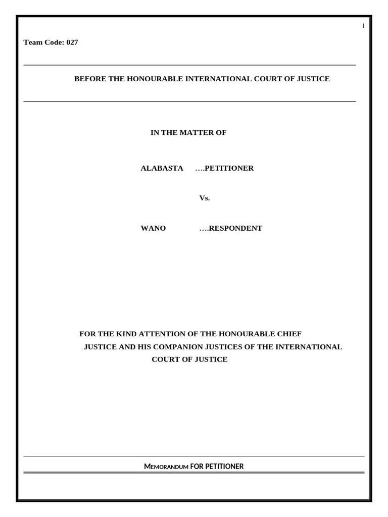 Draft Memorial | PDF | Most Favoured Nation | Justice