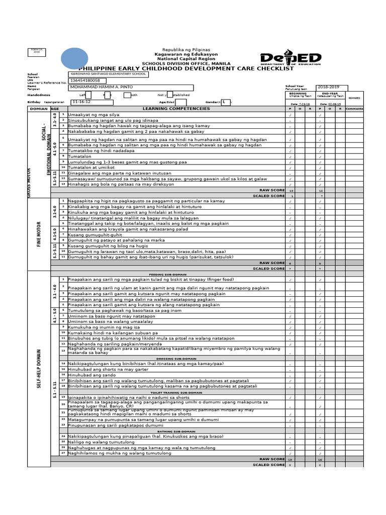 Eccd Summary Checklist | PDF