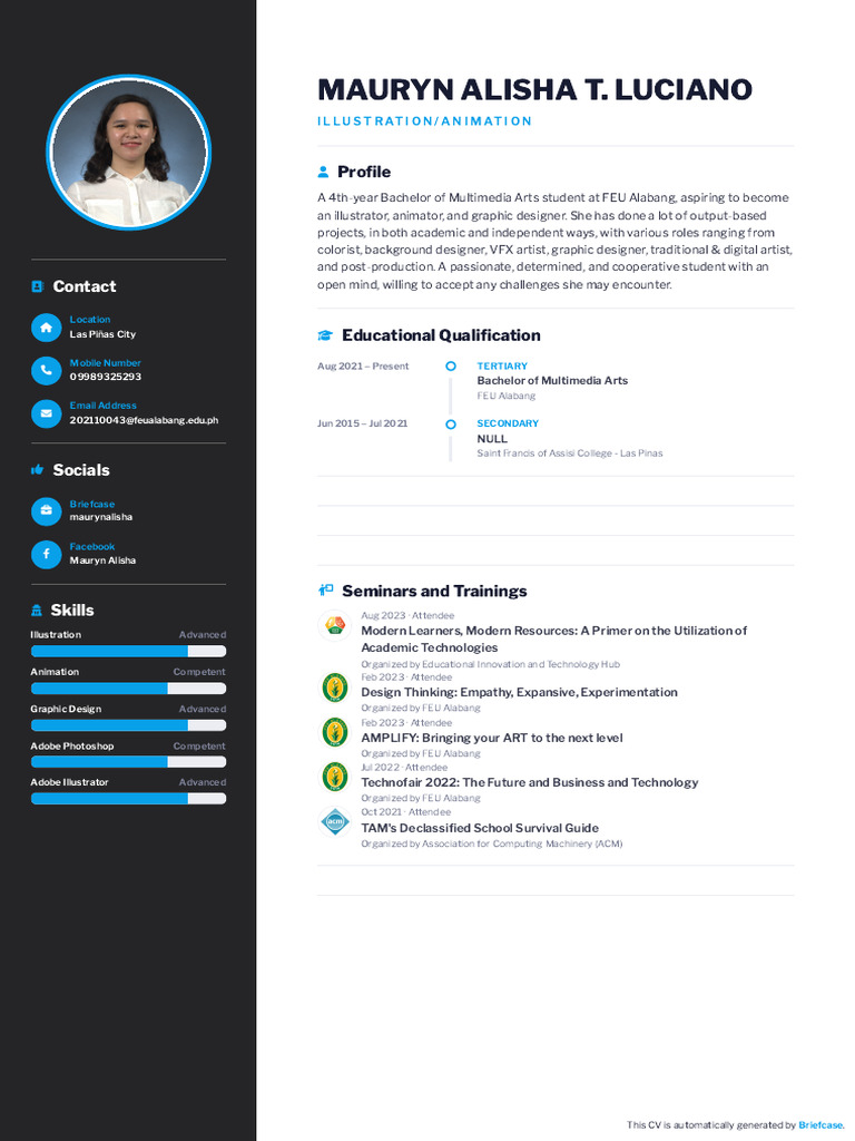 Multimedia Arts CV: Mauryn Alisha Luciano | PDF | Communication Design | Design