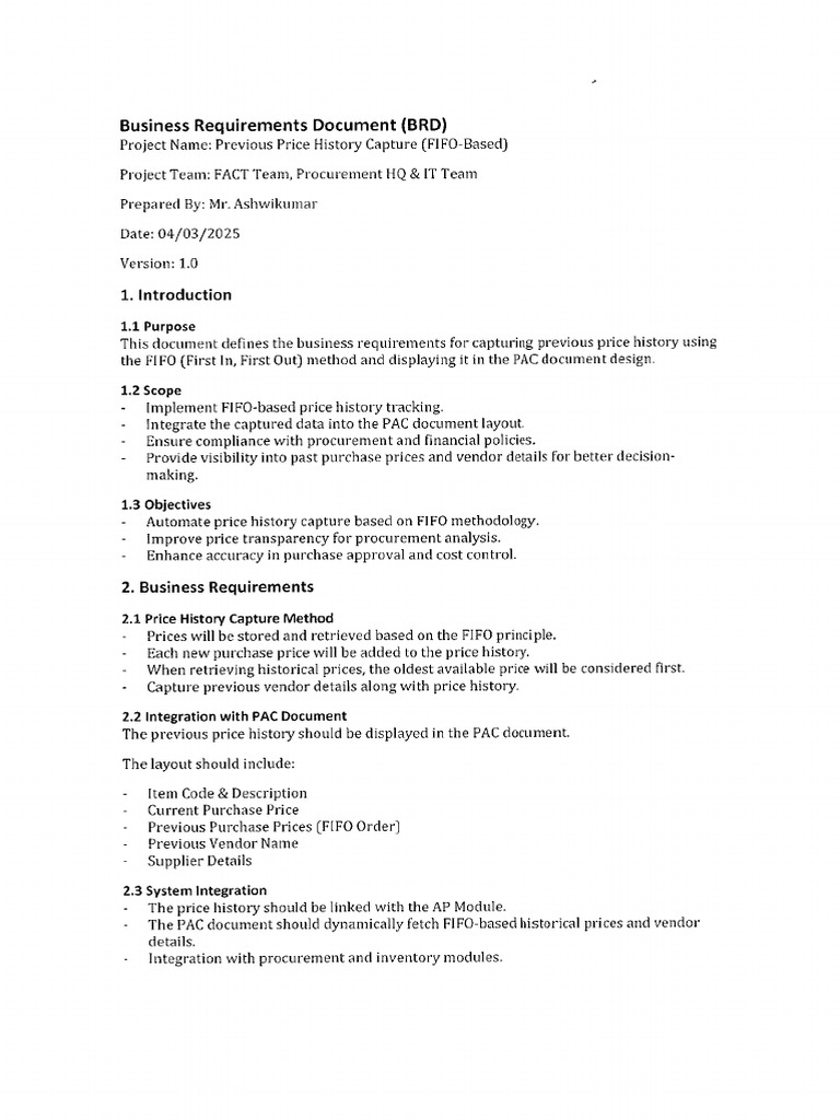 BRD Price History | PDF