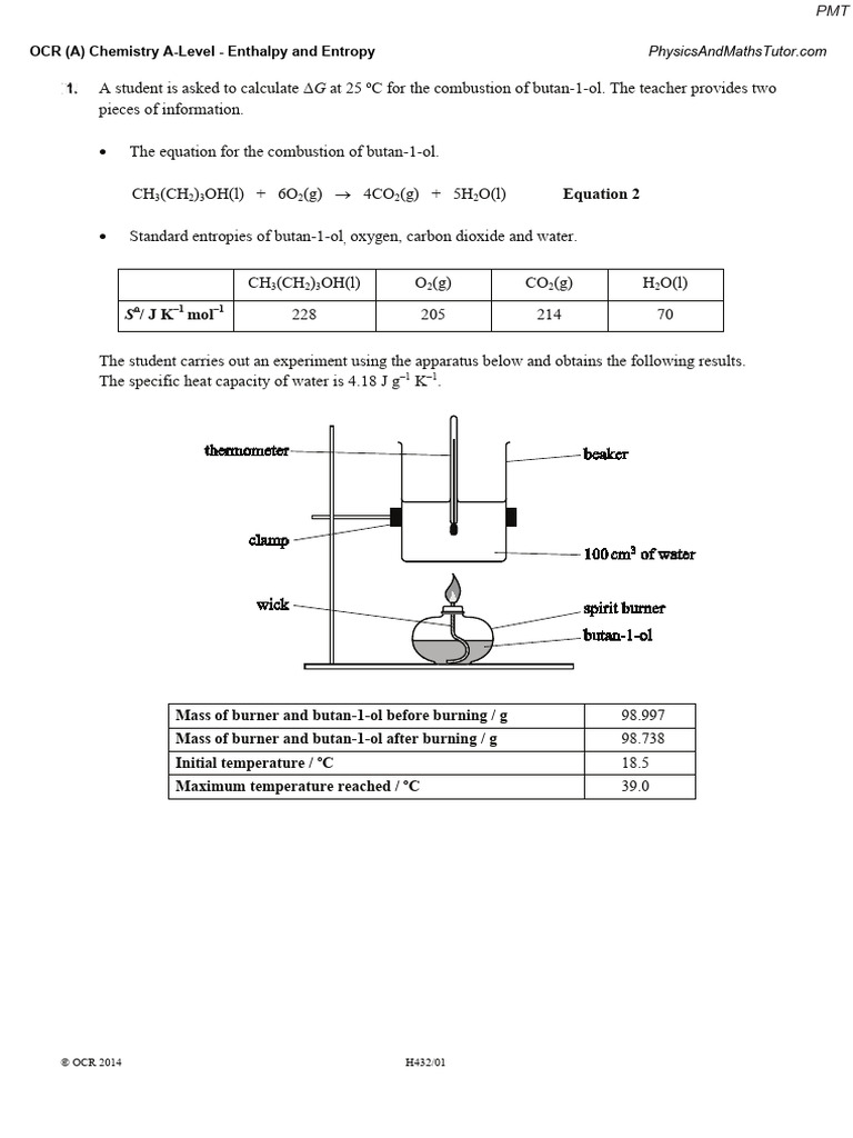 Enthalpy and Entropy QP | PDF | Chemical Equilibrium | Chemical Reactions