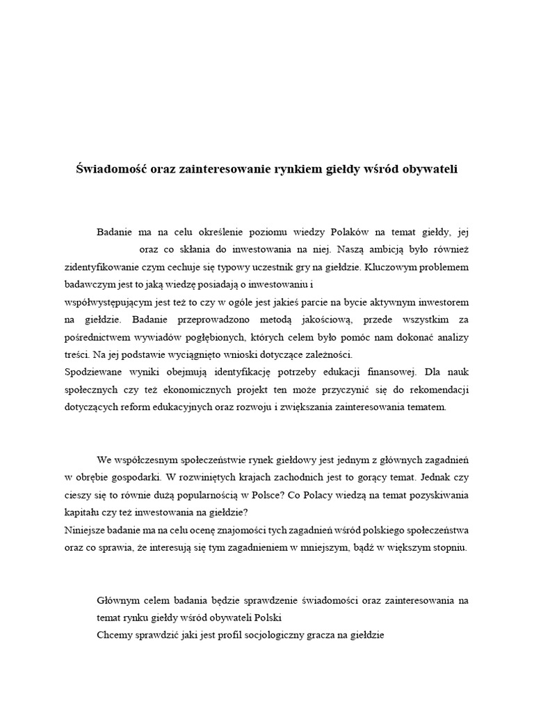 Raport Badania | PDF