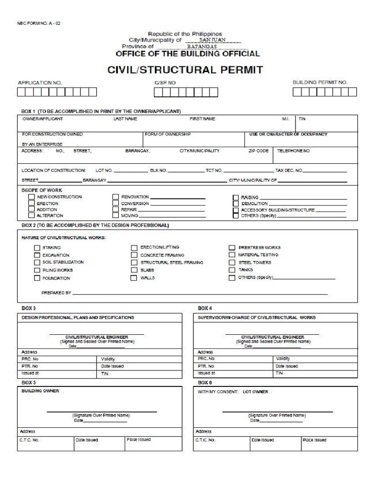 2022 Civil-Structural Form | PDF