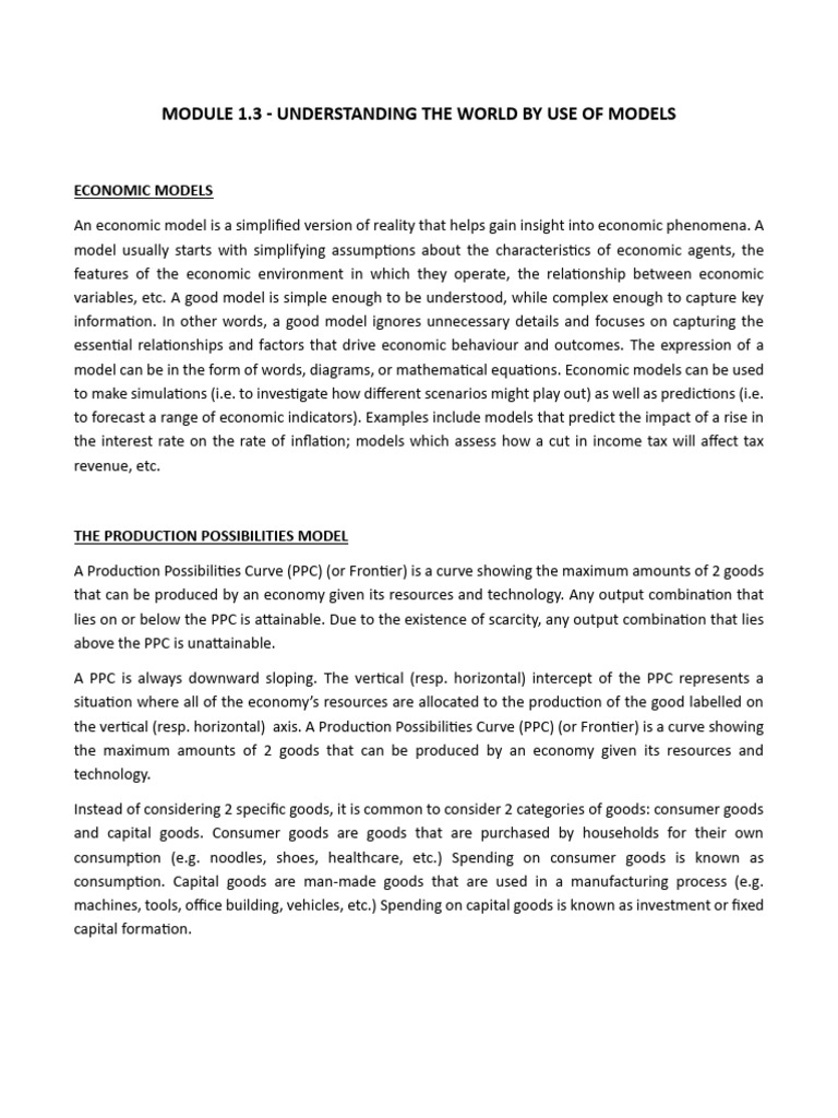 Module 1.3 - Understanding The World by Use of Models | PDF | Trade ...