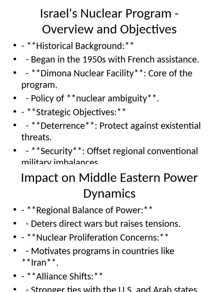 Israel's Nuclear Strategy and Iran | PDF
